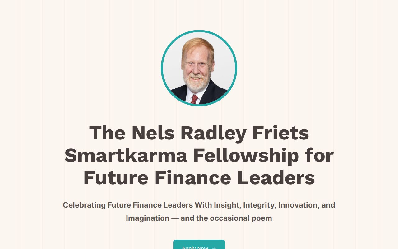 The Nels Radley Friets Smartkarma Fellowship for Future Finance Leaders